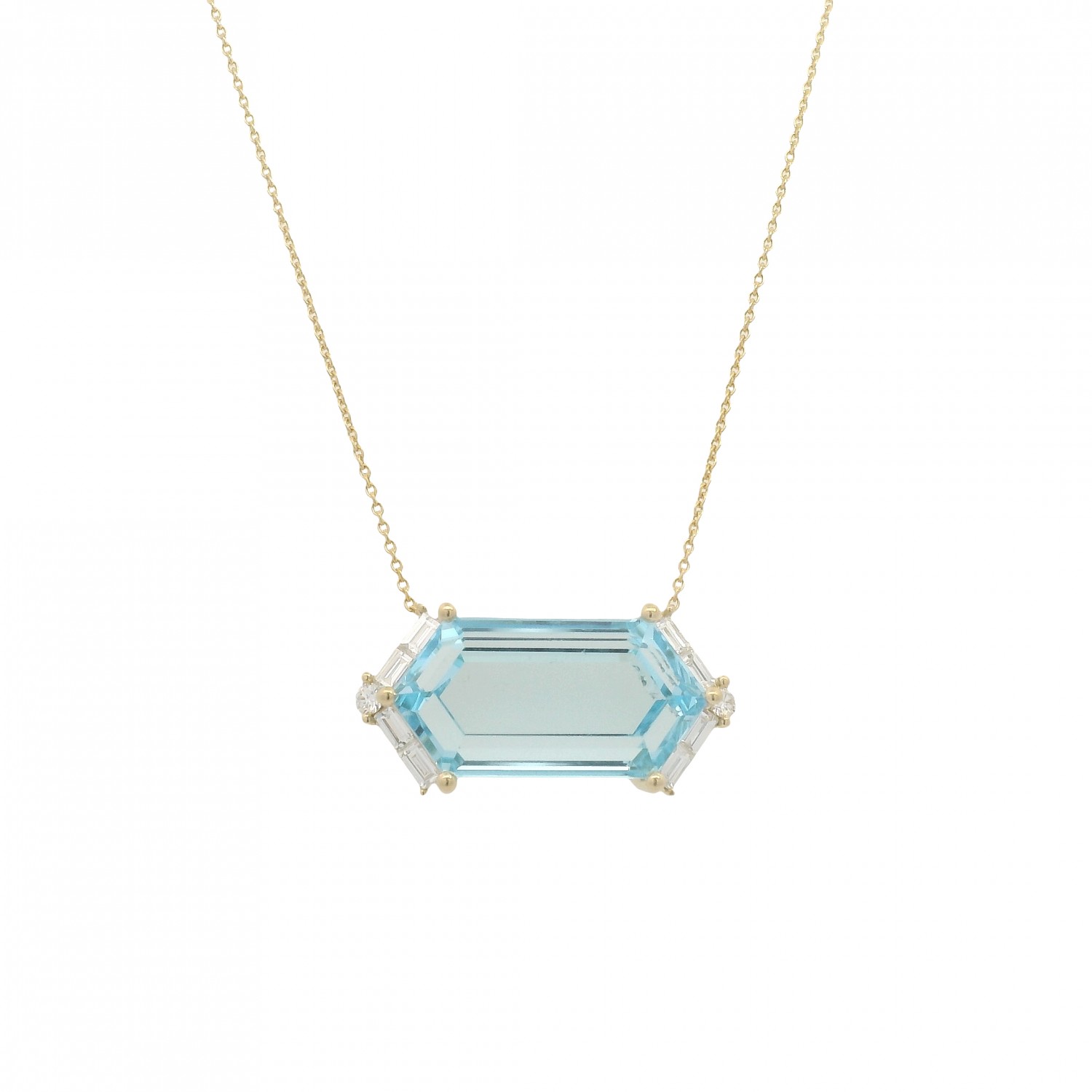 Lisa Nik: Large Hexagon Stone Necklace