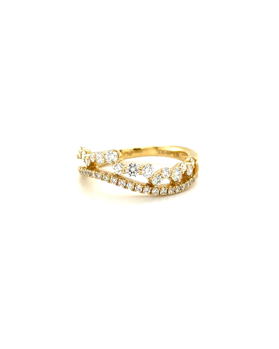 Lisa Nik: Double Wave Diamond Ring